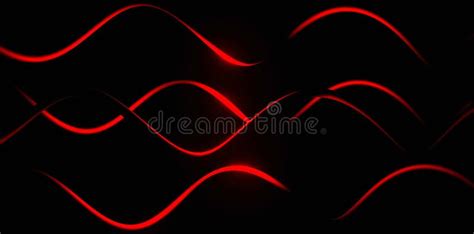 Red Neon Waveforms On Black Background Stock Illustration Illustration Of Futuristic Electric