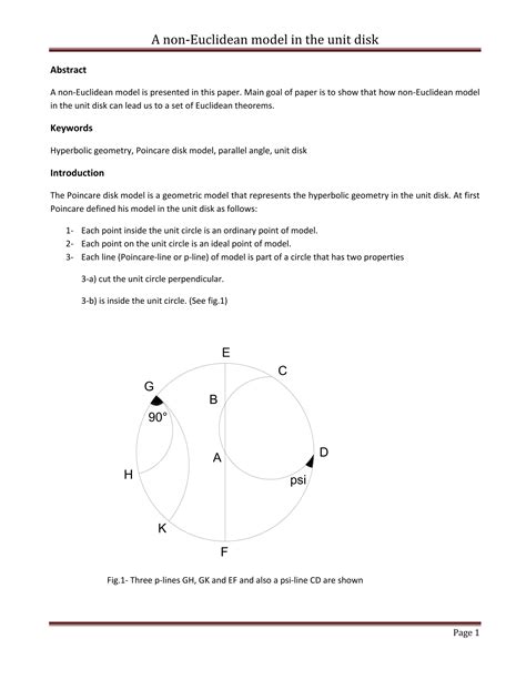 a non euclidean model pdf