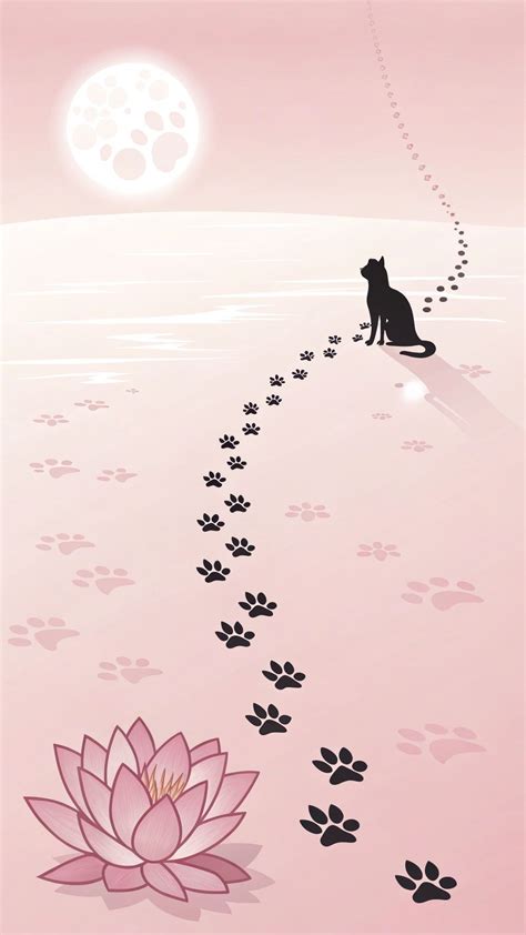Backgrounds For Cats Cat Wallpaper Pink And Black Cat Paw Print