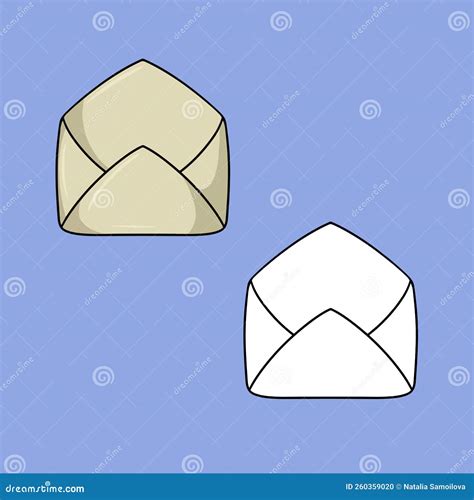 A Set Of Images A Large Vintage Open Empty Envelope A Letter Vector Cartoon Cartoondealer