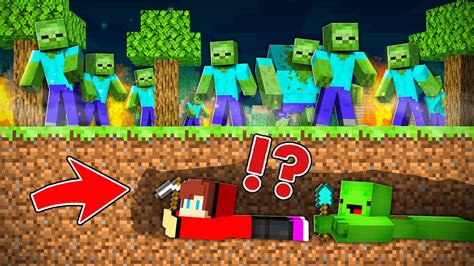 JJ And Mikey Built An Underground Kingdom Vs Zombie Apocalypse Maizen YouTube