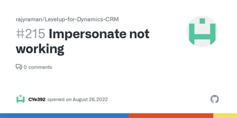 impersonate not working · issue 215 · rajyraman levelup for dynamics