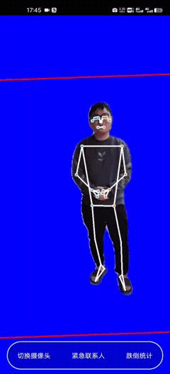 github yuanke3 fall detection 利用 mediapipe 实现的跌倒检测 app，内置紧急联系人求助与统计模块