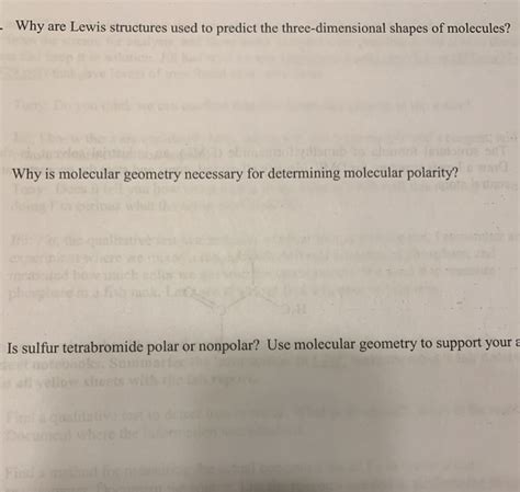 Solved Experime Molecular Geometry Prelaboratory Questions