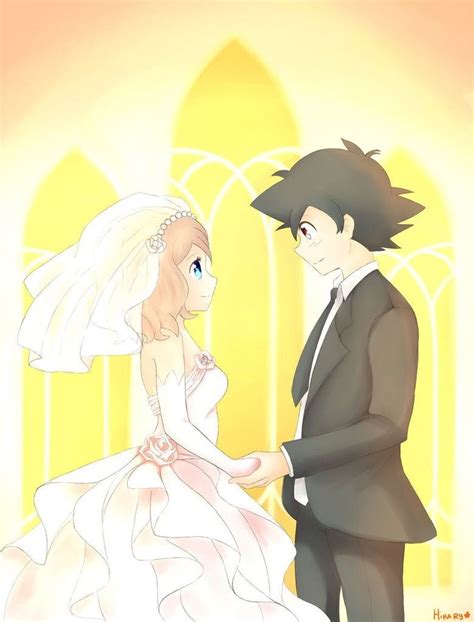 Ash X Serena Fan Art Pokemon Serena Wedding Dress Amourshipping