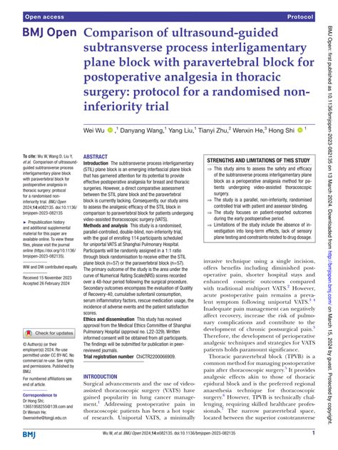 Pdf Comparison Of Ultrasound Guided Subtransverse Process Interligamentary Plane Block With