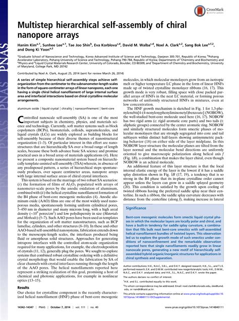 Pdf Multistep Hierarchical Self Assembly Of Chiral Nanopore Arrays