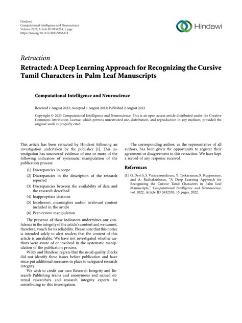 Pdf Retracted A Deep Learning Approach For Recognizing The Cursive Tamil Characters In Palm