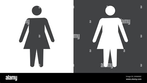 Woman Icon Flat Set In Black And White Color Outline Vector Stock Vector Image And Art Alamy