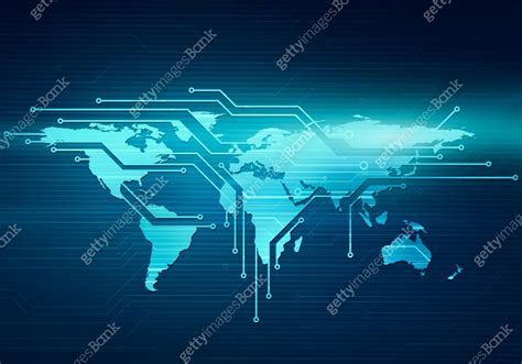Abstract Digital Illustration Of World Connection Map 이미지 935708568