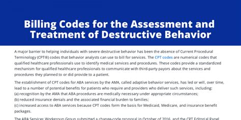 Billing Codes Developing A Severe Behavior Program A Tool Kit