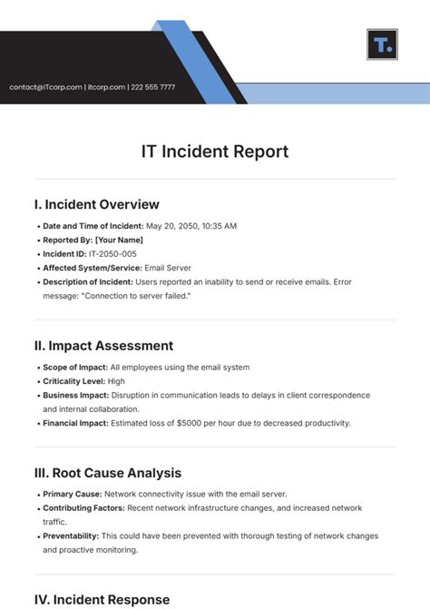 Free IT Incident Report Template To Edit Online