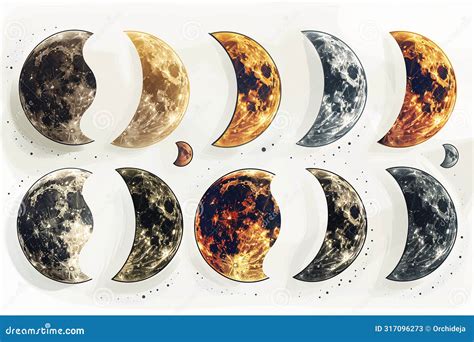 Different Phases Of A Lunar Eclipse Stock Image CartoonDealer Com