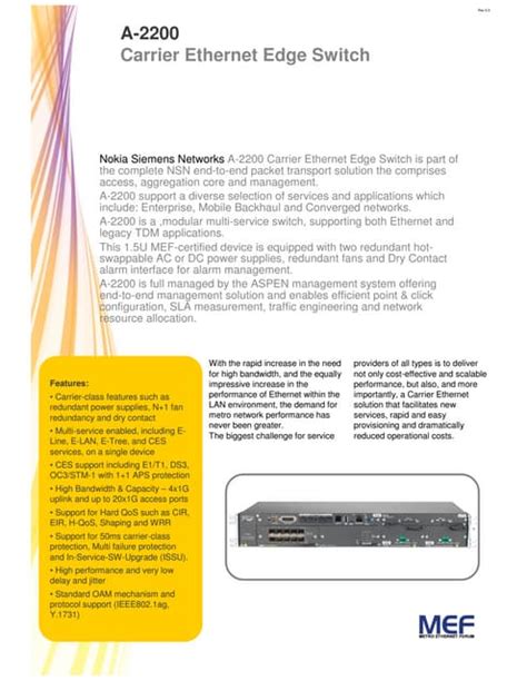Carrier Ethernet Edge Switch Pdf