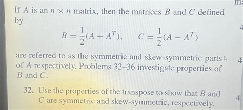 solved if a is an n times n matrix then the matrices b