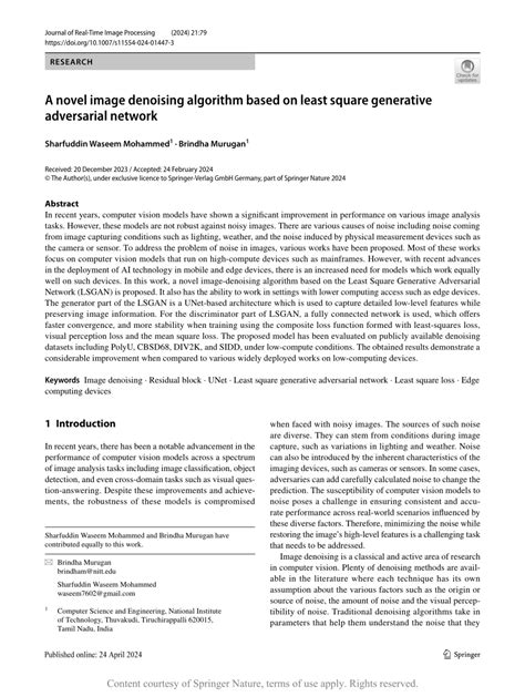 A Novel Image Denoising Algorithm Based On Least Square Generative Adversarial Network