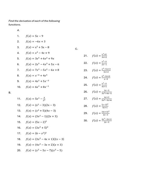 Calculus Derivatives Practice Pdf
