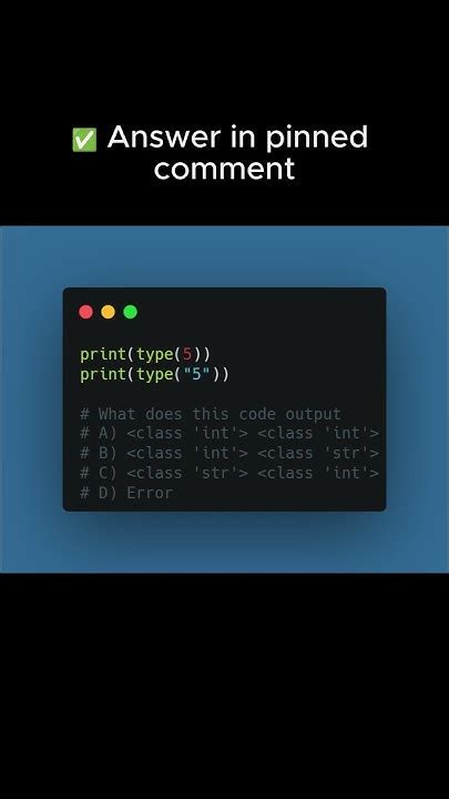 Python Quiz 3 — Whats The Type Of This Value 🧠 Python Shorts Pythonquiz Learnpython
