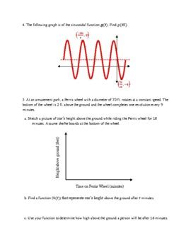 IB Math SL Periodic Functions Problem Set By Carolina IB Math TPT