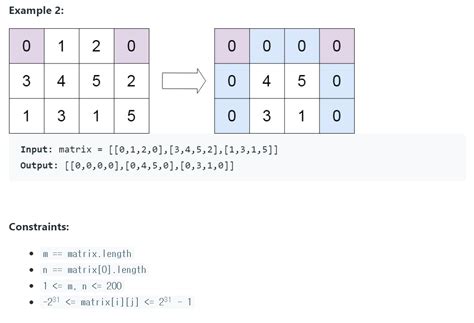 set matrix zeros