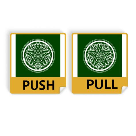 star array overlap mystery push pull door sign vinyl stickers shop
