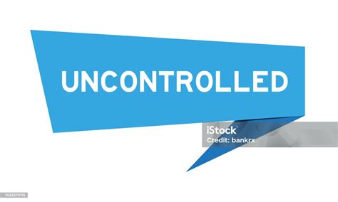 흰색 배경에 제어되지 않는 단어가있는 파란색 음성 배너 완고한에 대한 스톡 벡터 아트 및 기타 이미지 완고한 모션 비어 있음 Istock