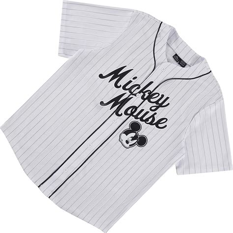 Disney Mens Mickey Mouse Baseball Jersey Mens Classic Mickey Mouse