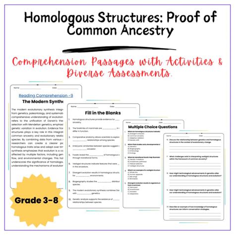 Homologous Structures Proof Of Common Ancestry Interactive Reading