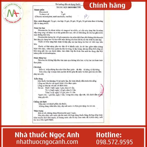 Thuốc Diosmectit 3g Vacopharm Công Dụng Liều Dùng Giá Bán