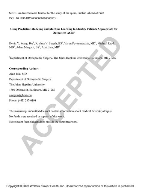 Pdf Using Predictive Modeling And Machine Learning To Identify Patients Appropriate For