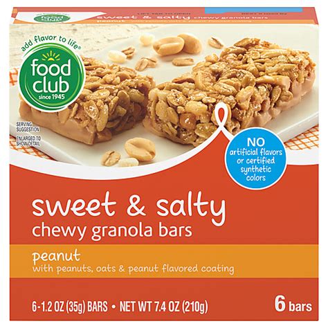 Food Club Granola Bars Peanut Sweet And Salty Chewy 6 Ea Shop