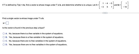 Solved 1 4 5 1 ₁ and b 3 5 1 10 If T is Chegg com