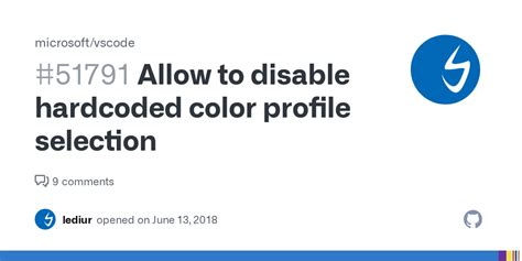 Allow To Disable Hardcoded Color Profile Selection Issue Microsoft Vscode GitHub