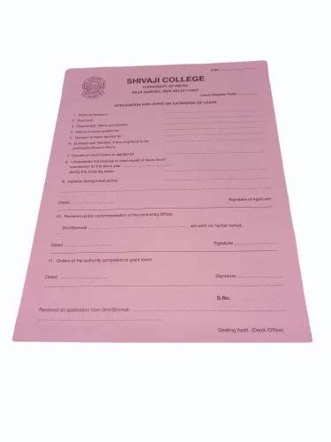 Application For Leave Or Extension Leave Form At ₹ 0 60 Page In New Delhi Id 2853457233897