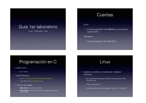 Pdf De Programación Linux Comandos Fork Guía 1er Laboratorio