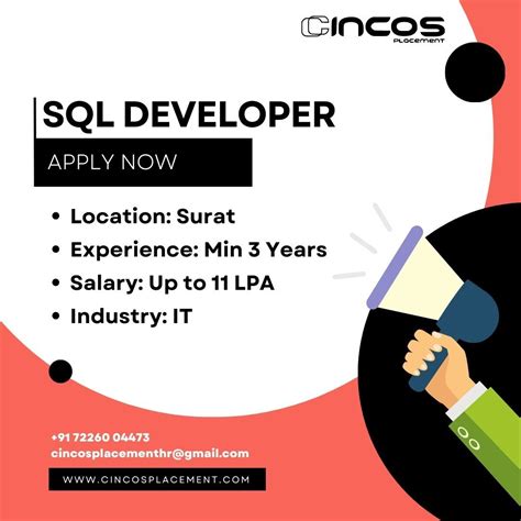 Cincos Placement Services On Linkedin Sqldeveloper Suratjobs Databasejobs Hiringnow…