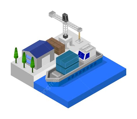 Isometric Port Vector Hd Images Isometric Port Illustration Map Vector
