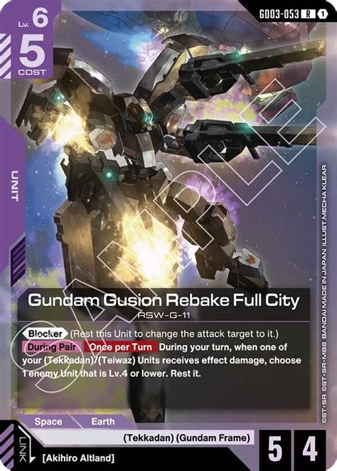 Gundam Gusion Rebake Full City Steel Requiem Gundam Card Game