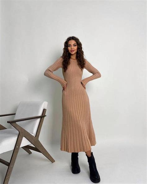 Жіноча тепла довга сукня — ціна 768 грн у каталозі Довгі сукні Купити жіночі речі за доступною