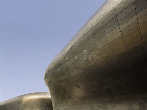 Architecture Details Modern Building Futuristic Metal Wall Design Curve