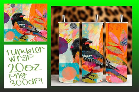 Artistic Avian Patterned Tumbler Graphic By Digitaldarius · Creative