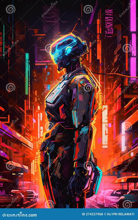 The Neon Robot Trooper Royalty-Free Cartoon | CartoonDealer.com #136886213