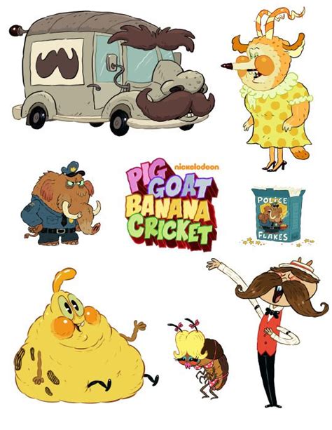 Pig Goat Banana Cricket Cartoon Character Design Character Design