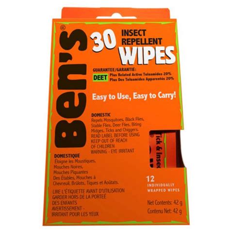 Bens 30 Deet Mosquitoinsect Repellent Wipes 42 G 12 Pk Canadian Tire