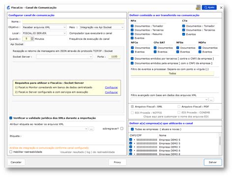 Importação Via Socket Api