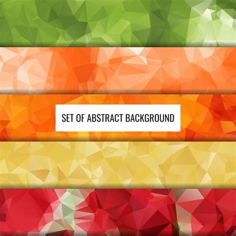 추상적인 색 다각형 배경 디자인의 컬렉션을 설정 프리미엄 벡터