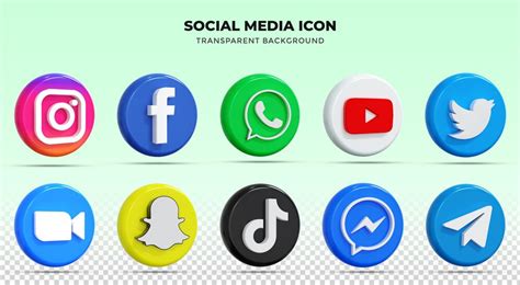 premium psd 3d social media icons social media logo 3d rendering