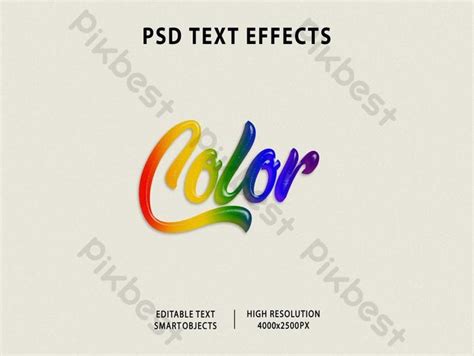 Rainbow Color Text Style PNG Images PSD Free Download Pikbest