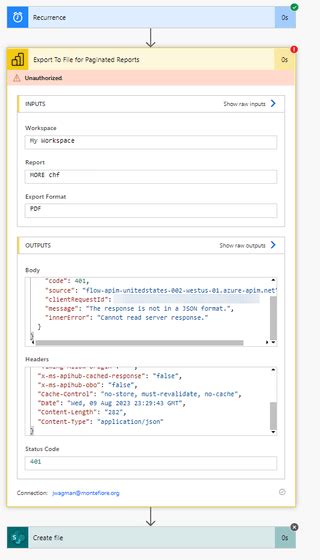 Json Error With Export Paginated Report To A File Action R