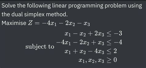 Solved Solve The Following Linear Programming Problem Using